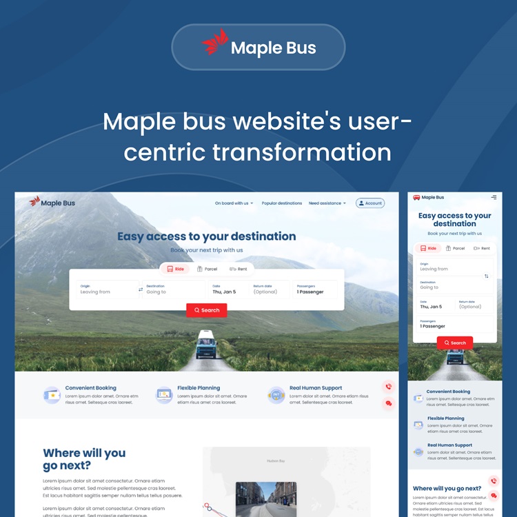 Maple bus website's user-centric transformation - Notionhive